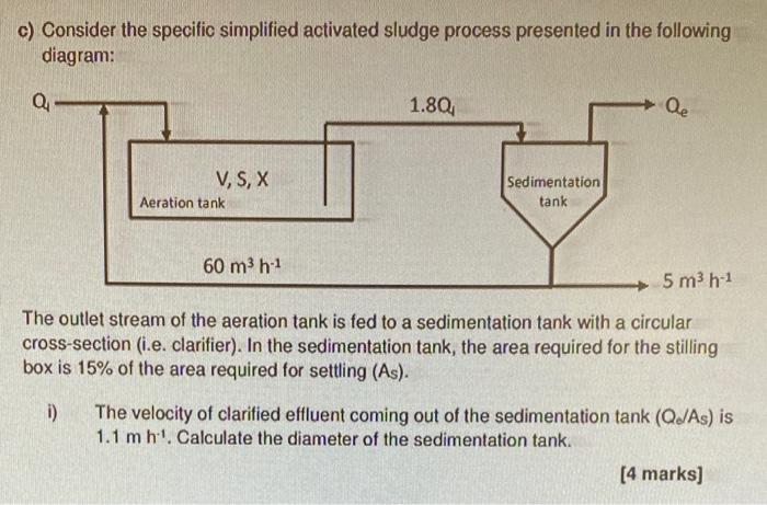 Solved c) Consider the specific simplified activated sludge | Chegg.com