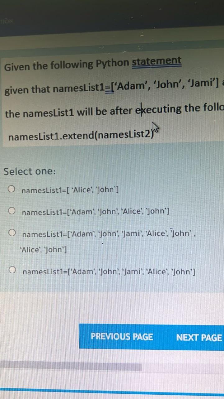 Solved Given the following Python statement given that | Chegg.com