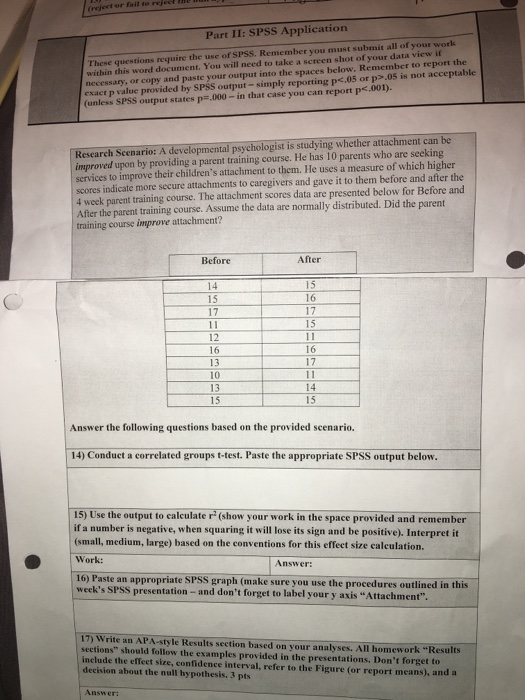 Solved reject or fail to rejee Part II: SPSS Application | Chegg.com