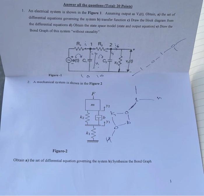 Solved 1. An electrical system is shown in the Figure 1. | Chegg.com