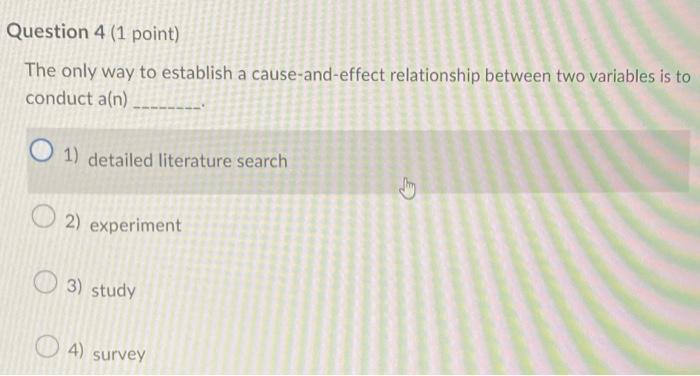Solved The only way to establish a cause-and-effect | Chegg.com
