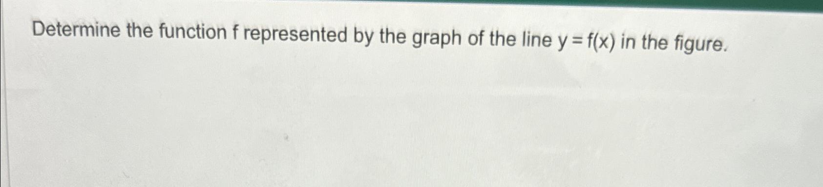 Solved Determine the function f ﻿represented by the graph of | Chegg.com