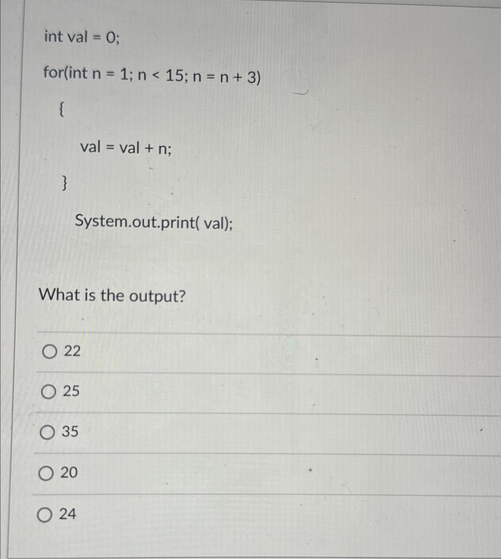 Solved Int Val 0forint 