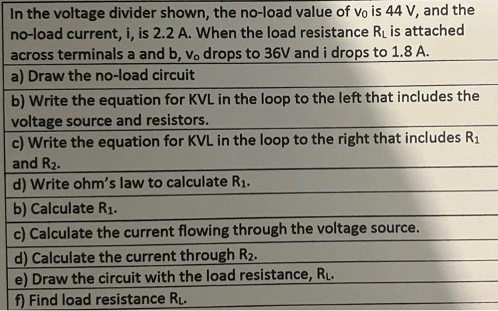 Solved In the voltage divider shown, the no-load value of v0 | Chegg.com