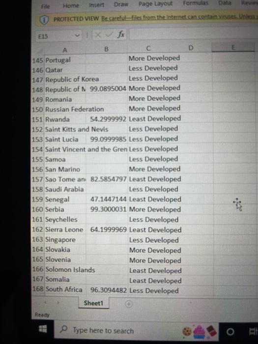 Using the Excel data sheet given (the picutures), | Chegg.com