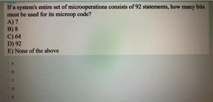 Solved If a system's entire set of microoperations consists | Chegg.com