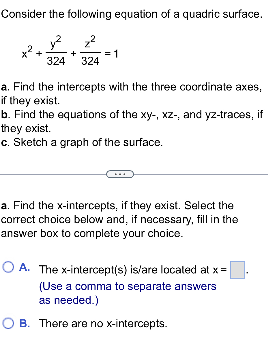 Solved Consider the following equation of a quadric | Chegg.com