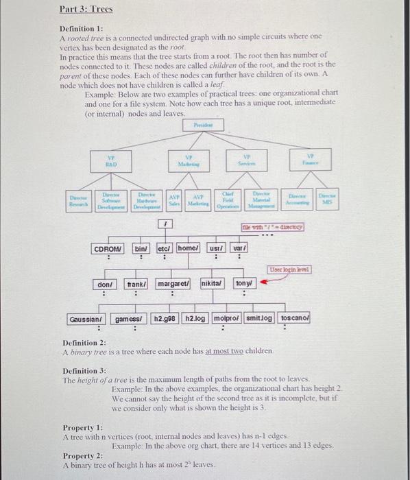 Solved Definition 1: A rooted tree is a connected undirected | Chegg.com