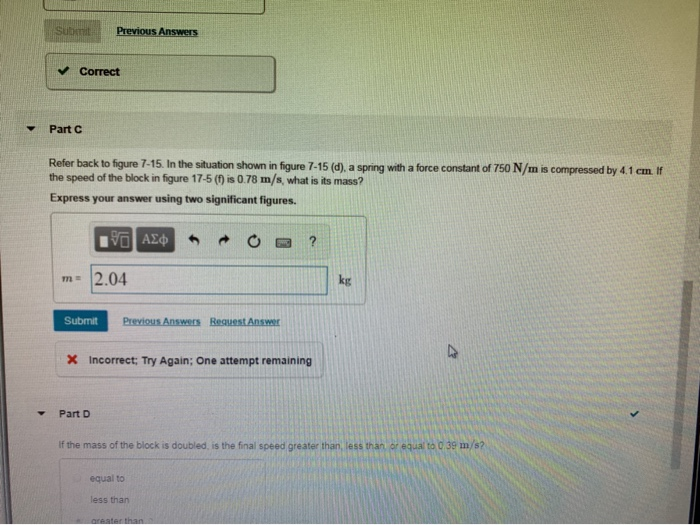Solved Sub Previous Answers Correct Part 6 Refer back to | Chegg.com