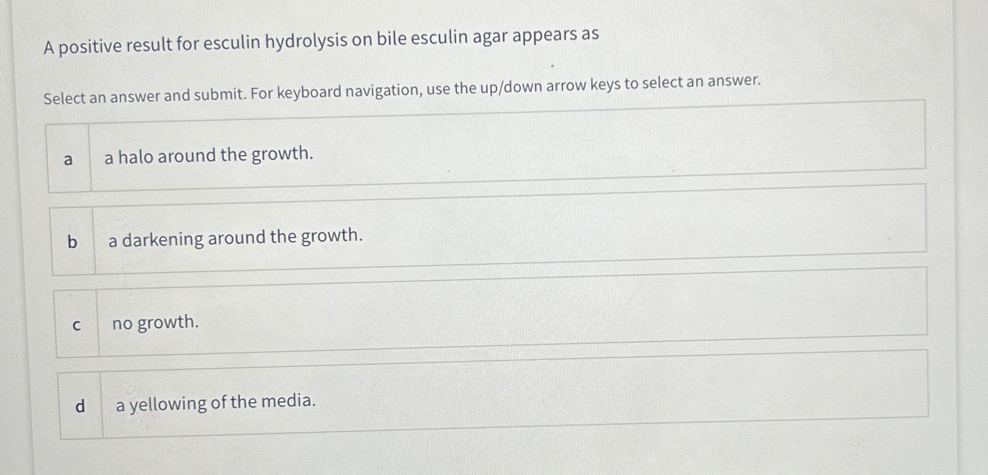 Solved A positive result for esculin hydrolysis on bile | Chegg.com