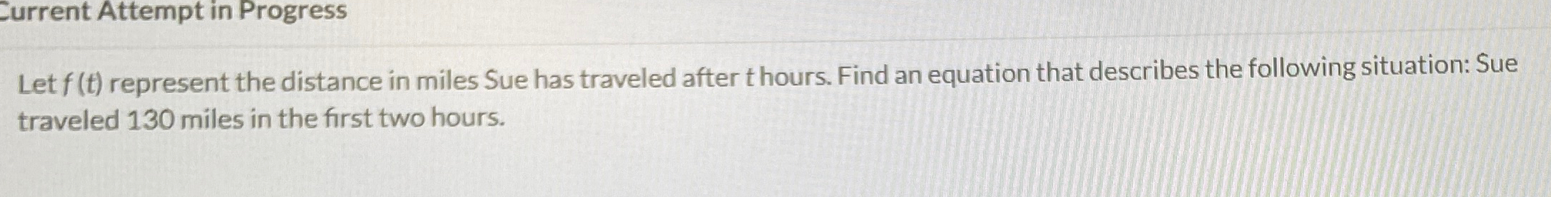 Solved Current Attempt in ProgressLet f(t) ﻿represent the | Chegg.com