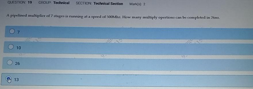 Solved QUESTION: 19 ﻿GROUP: Technical SECTION: Technical | Chegg.com
