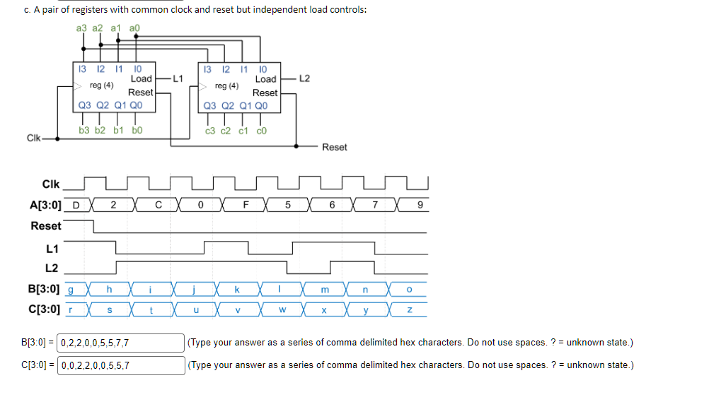 Solved Draw timing diagrams for the three register | Chegg.com