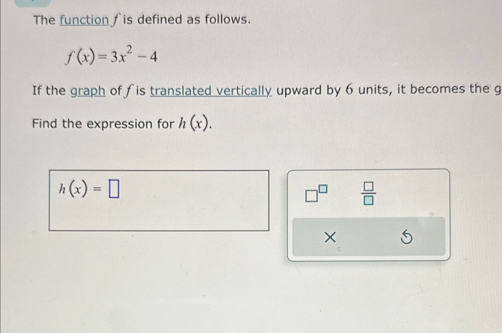 Solved The function f ﻿is defined as follows.f(x)=3x2-4If | Chegg.com