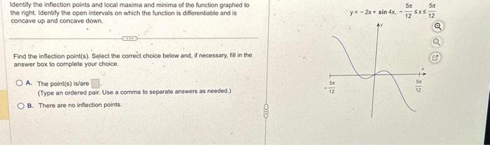 Solved Identify the inflection points and local maxima and | Chegg.com