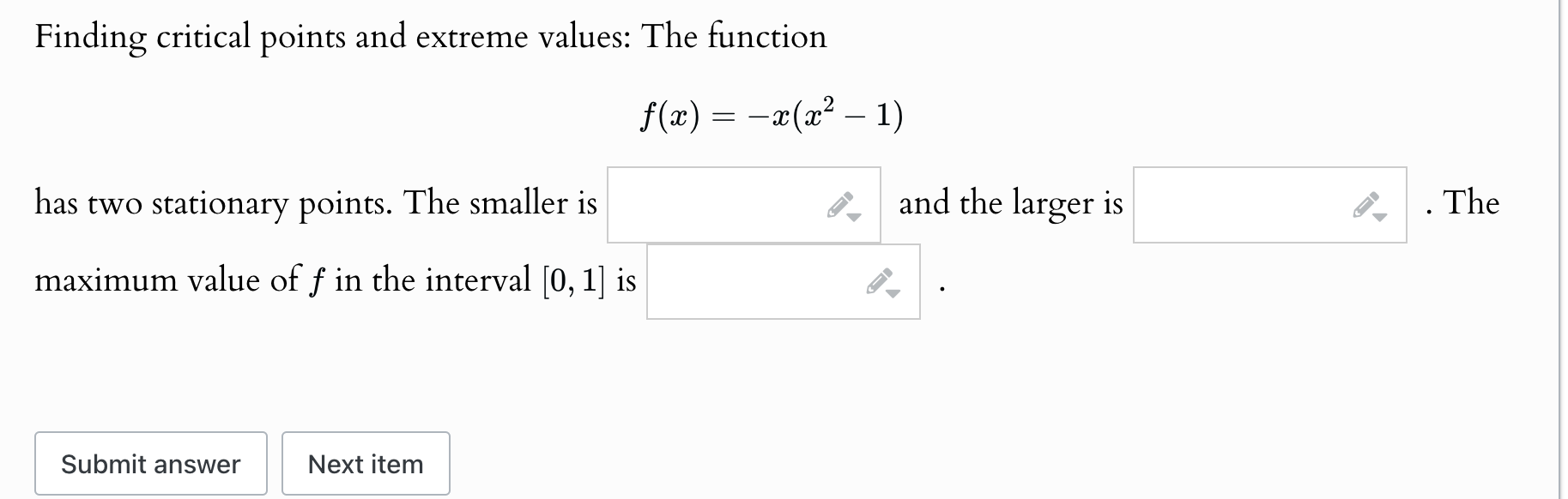 Solved Finding critical points and extreme values: The | Chegg.com Solved Finding critical points and extreme values: The | Chegg.com