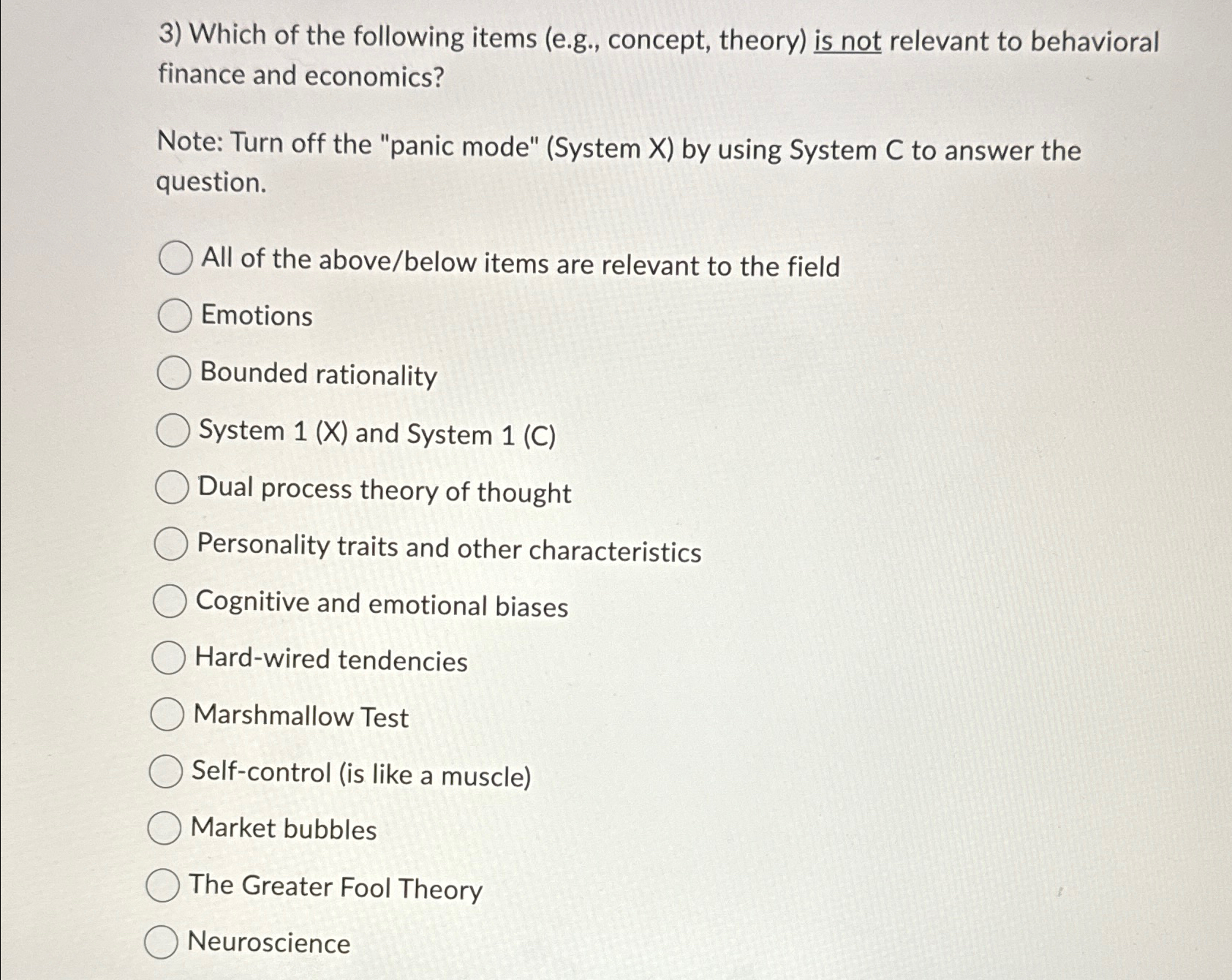 Solved Which of the following items (e.g., ﻿concept, theory) | Chegg.com