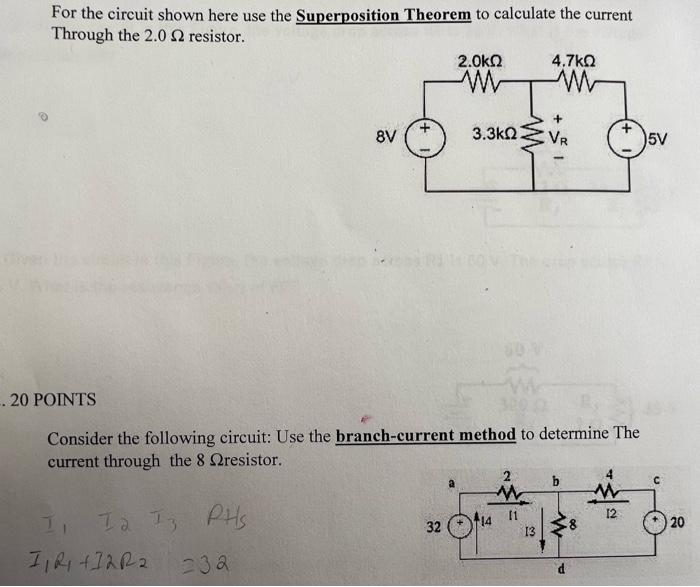 Solved For the circuit shown here use the Superposition | Chegg.com