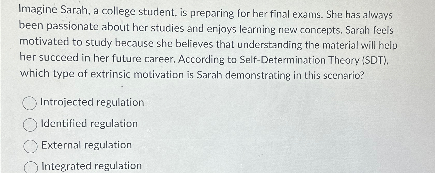 Solved Imagine Sarah, a college student, is preparing for | Chegg.com