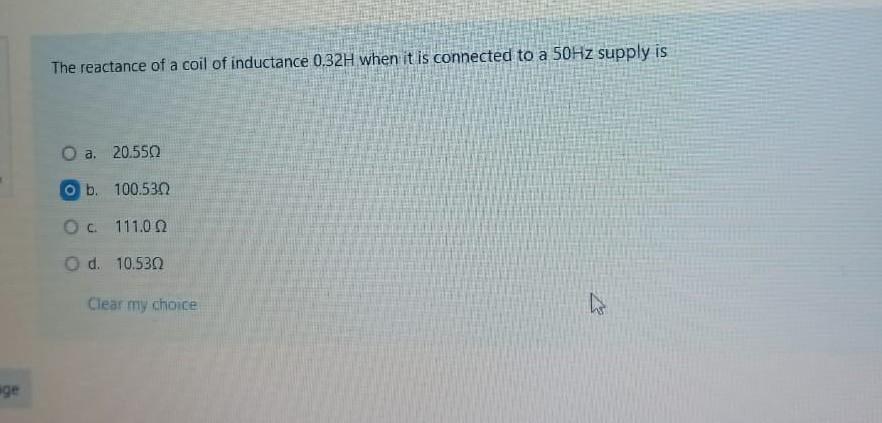 Solved The Reactance Of A Coil Of Inductance 0 32h When It