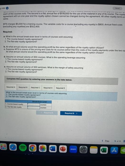 Solved Problem 3-62 (Algo) CVP, Operating Leverage, and | Chegg.com