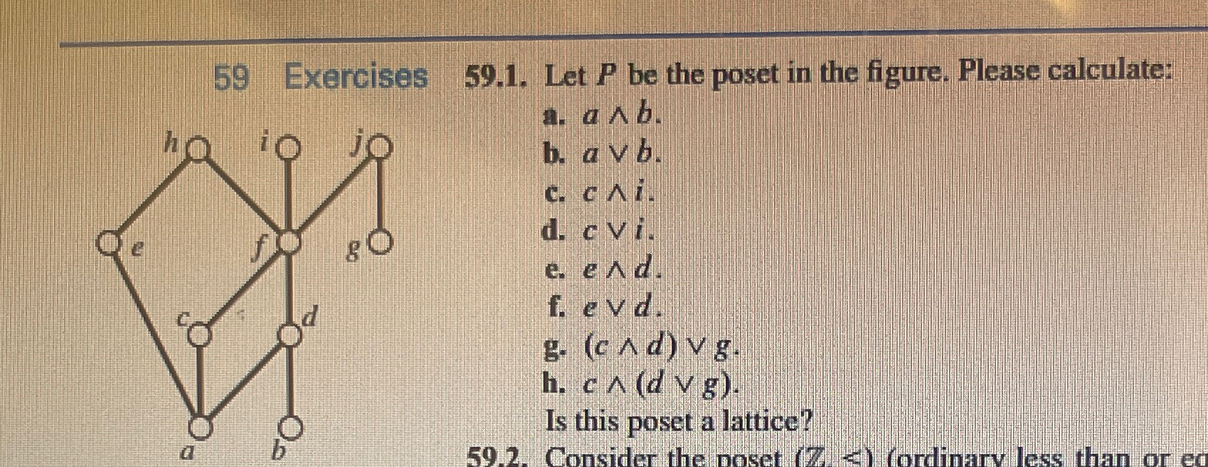 Solved 59.1. ﻿Let P ﻿be the poset in the figure. Please | Chegg.com