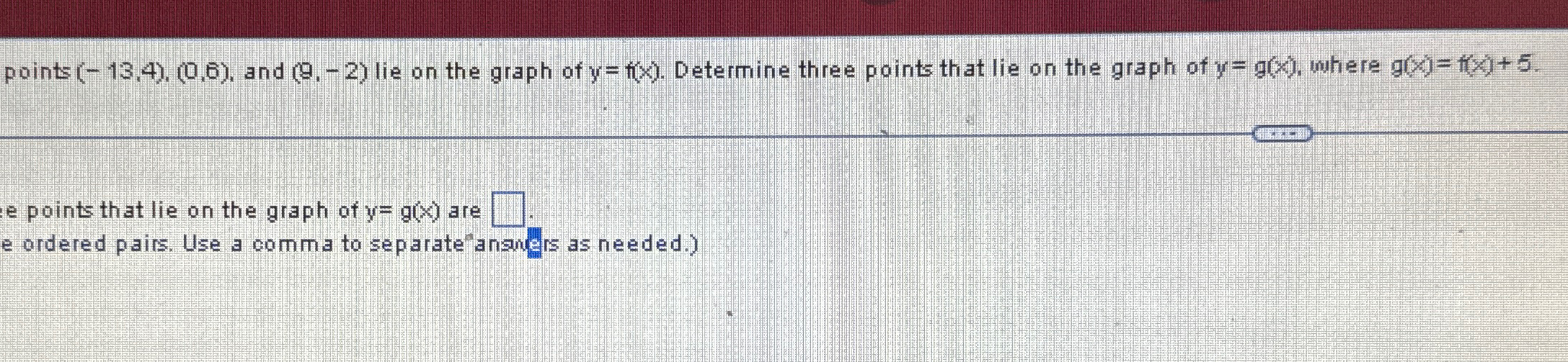 Solved points (-13,4),(0,6), ﻿and (9,-2) ﻿lie on the graph | Chegg.com