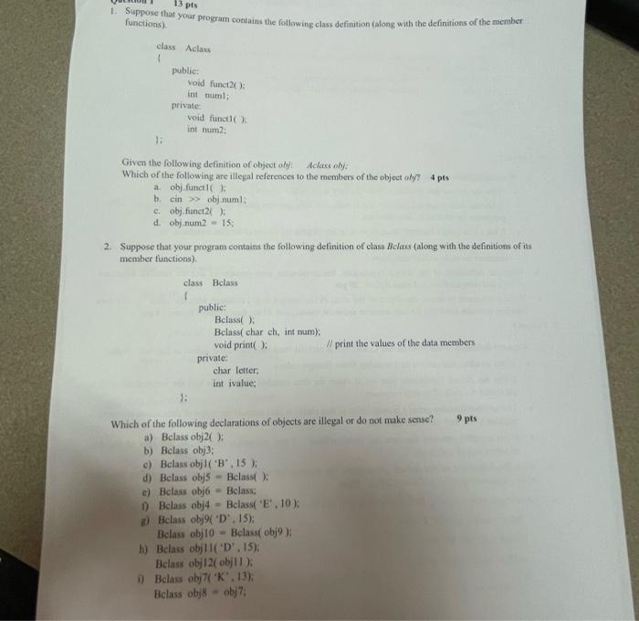 1. Suppose that yoar program contains the following | Chegg.com