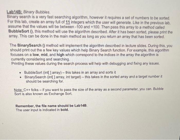 Solved Lab14A: Warmup Write a program that contains a method | Chegg.com