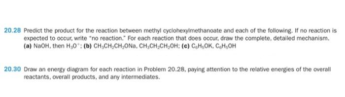 Solved 20.28 Predict the product for the reaction between | Chegg.com