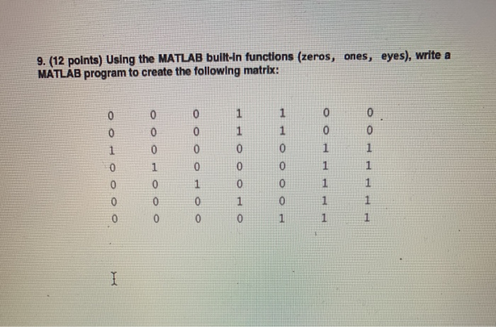 Solved 9. (12 points) Using the MATLAB built-in functions | Chegg.com