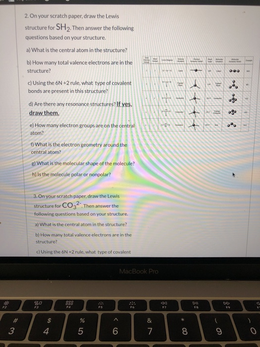 Solved 2. On your scratch paper, draw the Lewis structure | Chegg.com