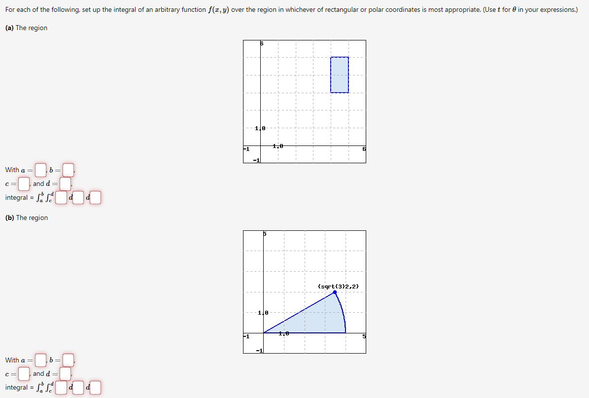 Solved For each of the following, set up the integral of an | Chegg.com