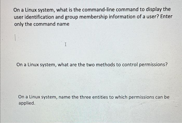 Solved On a Linux system, what is the command-line command | Chegg.com