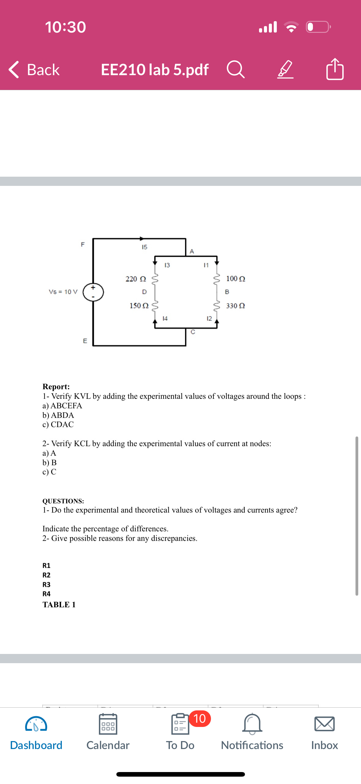 Solved Report:1- ﻿Verify KVL by adding the experimental | Chegg.com