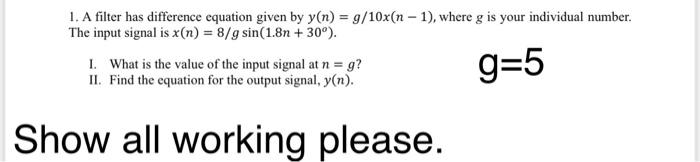 Solved g=5 Show all working please. | Chegg.com