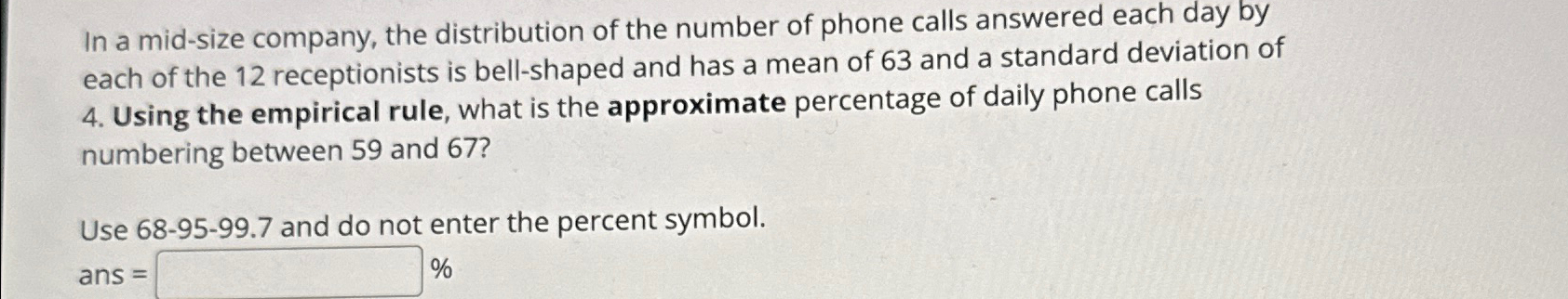 Solved In a mid-size company, the distribution of the number | Chegg.com