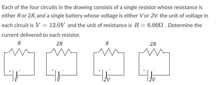 Solved Each of the four circuits in the drawing consists of | Chegg.com
