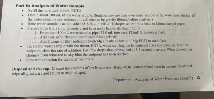 Solved 10) Refer to experimental procedure Part B. An 18.25 | Chegg.com