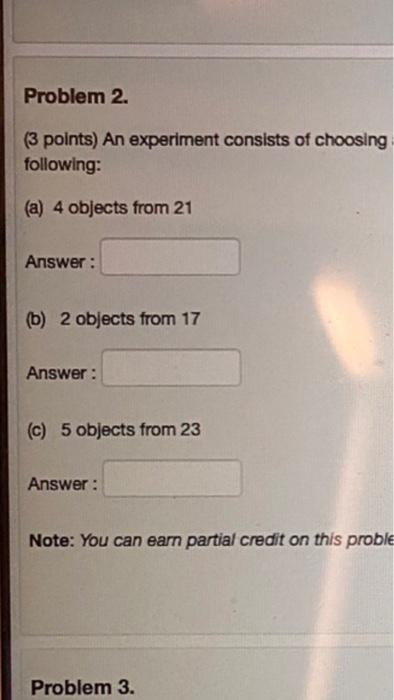 Solved 3 Points An Experiment Consists Of Choosing A Subset