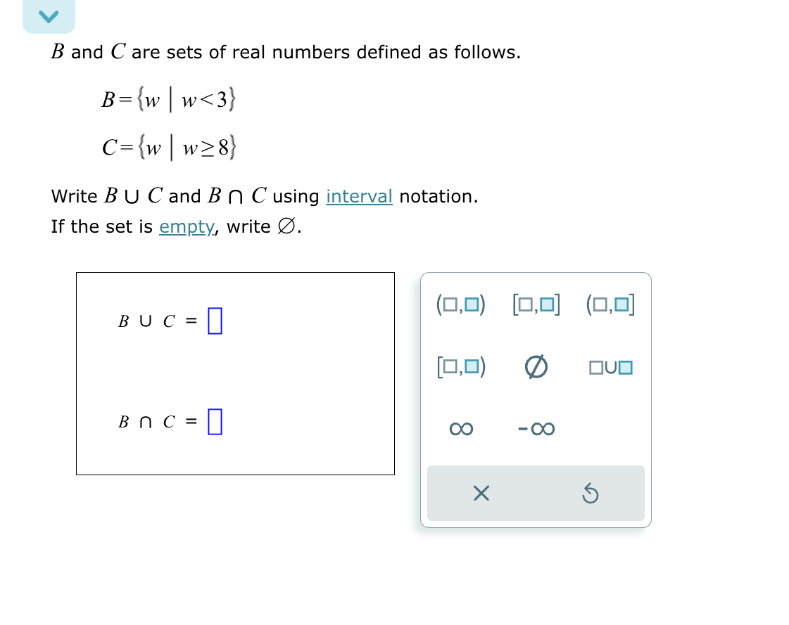 Solved B ﻿and C ﻿are sets of real numbers defined as | Chegg.com