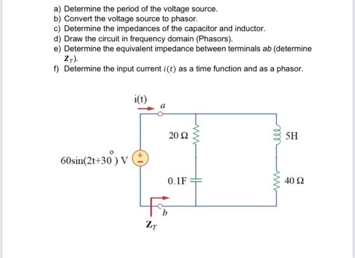 Solved a) Determine the period of the voltage source. b) | Chegg.com