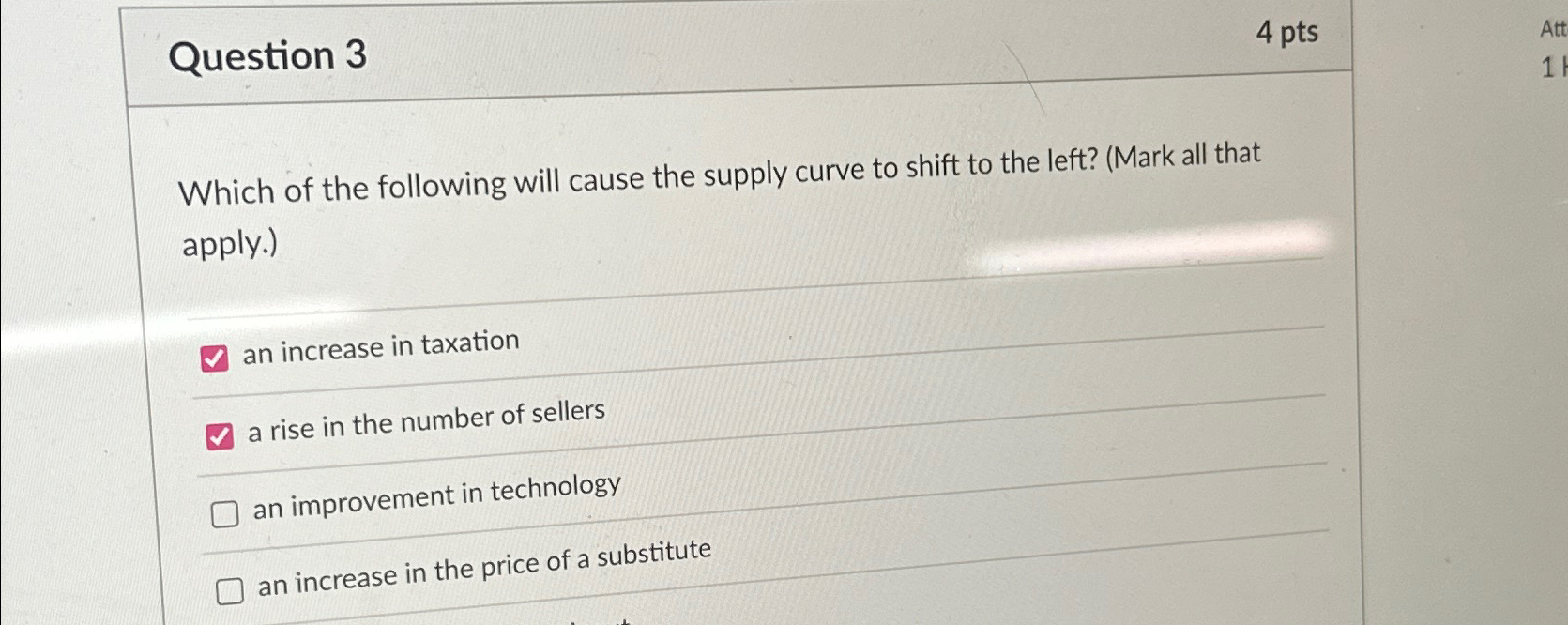 Solved Question 34 ﻿ptsWhich of the following will cause the | Chegg.com