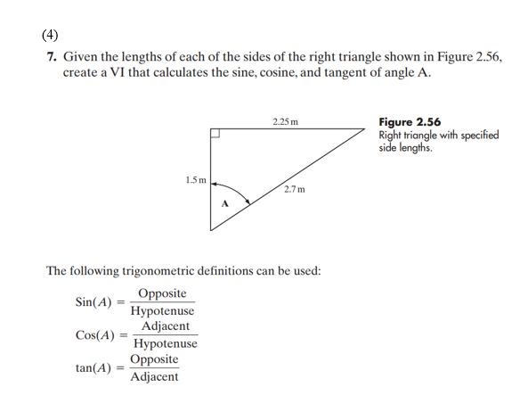 Solved (4)Use Labview and provide images!!!Given the lengths | Chegg.com