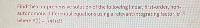 Solved Find the comprehensive solution of the following | Chegg.com