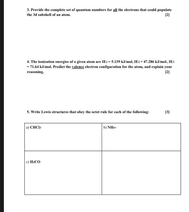 Solved 6. Write Lewis structures for the following molecules | Chegg.com