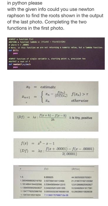 Solved In Python Please With The Given Info Could You Use