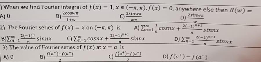 Solved When we find Fourier integral of | Chegg.com