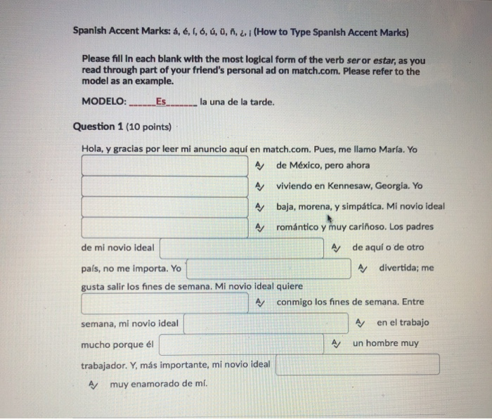 Spanish Accent Marks: á, é, 1, 6, 4, 0,