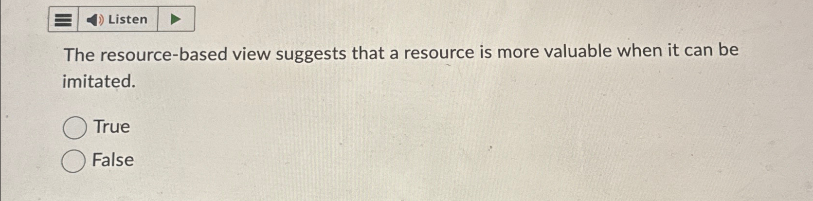 Solved ListenThe resource-based view suggests that a | Chegg.com